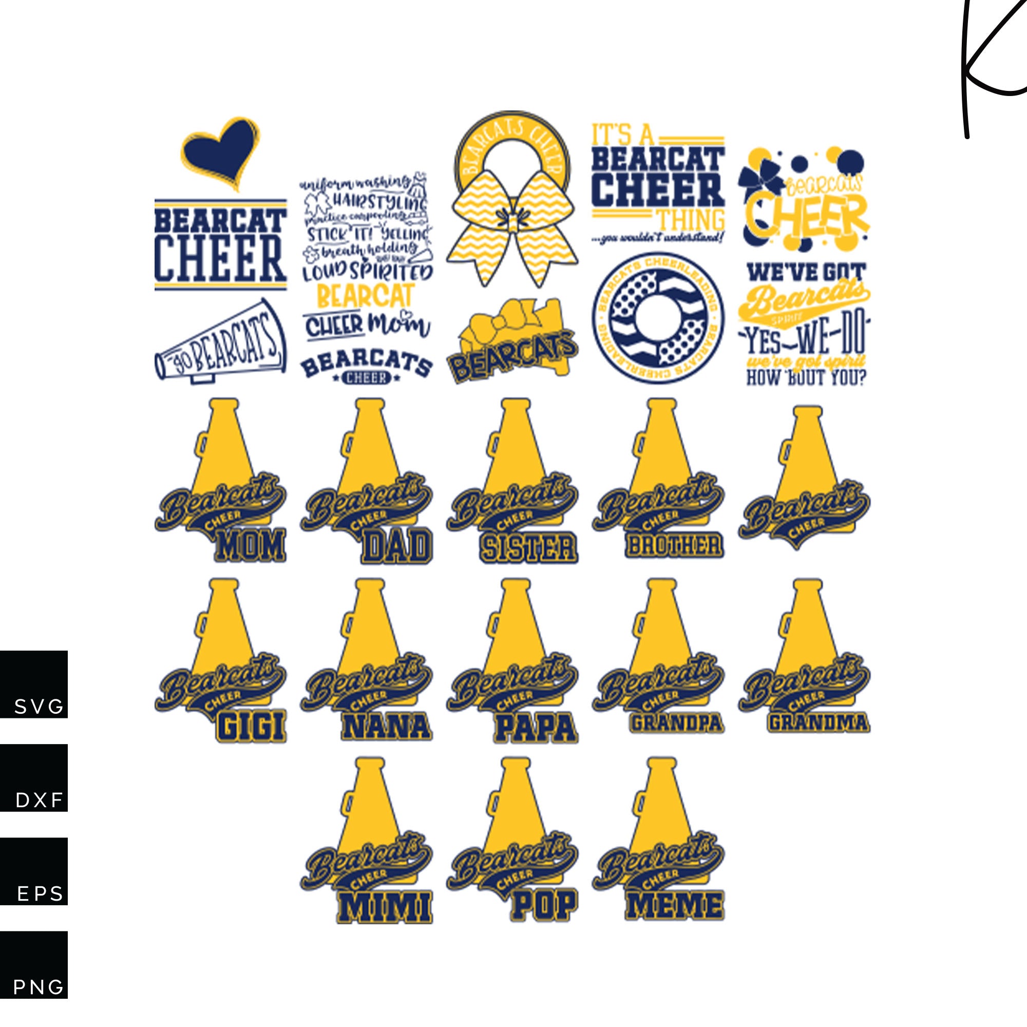 Bearcats Everything Spirit Bundle | SVG DXF EPS PNG Cut Files - Kelly ...