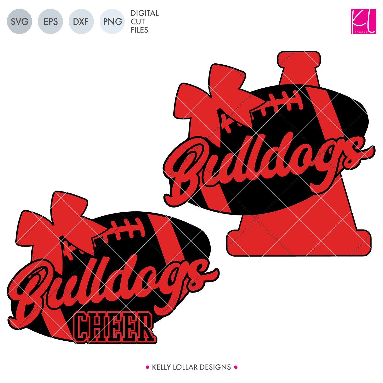 Bulldogs Football Bundle | SVG DXF EPS PNG Cut Files - Kelly Lollar Designs