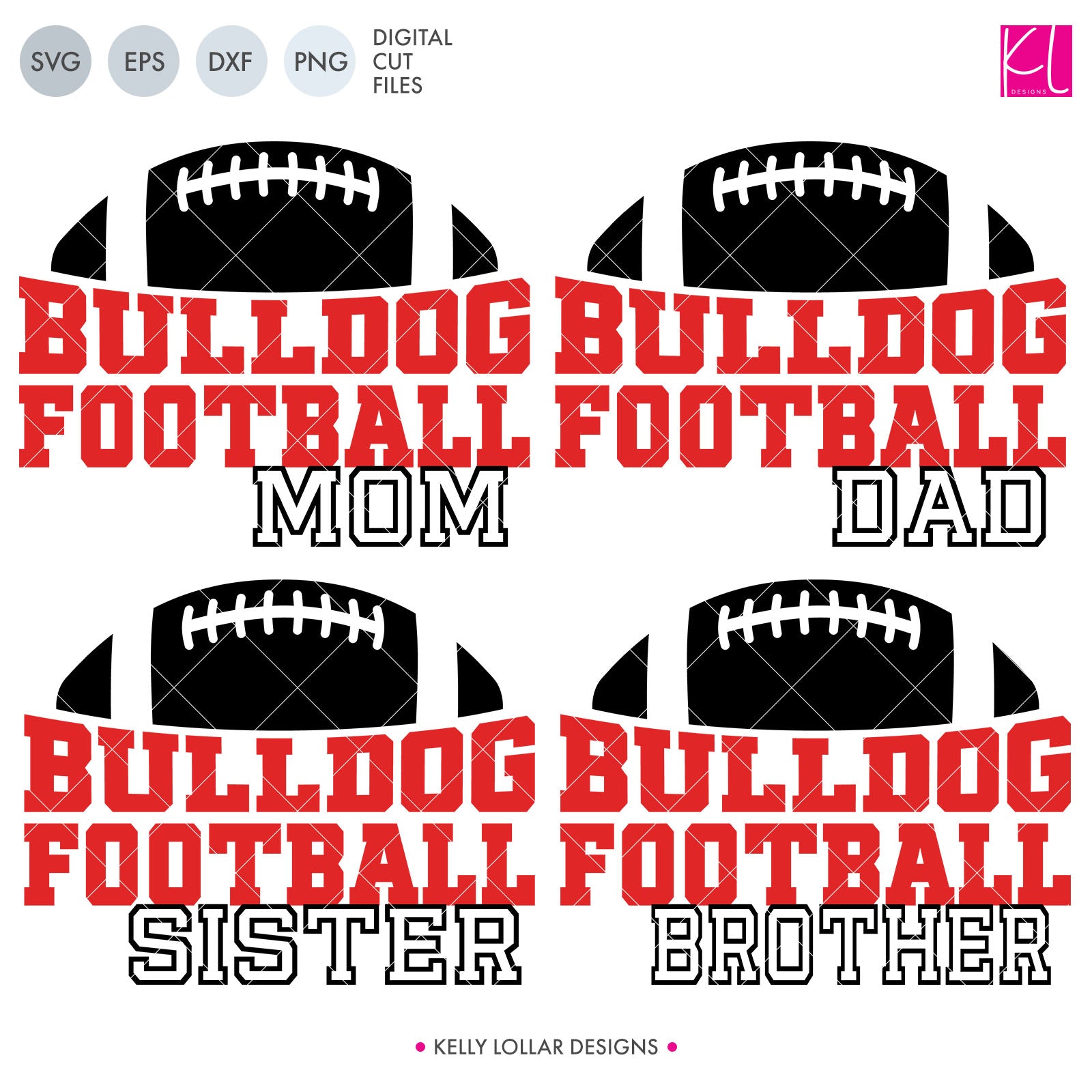 Bulldogs Football Bundle | SVG DXF EPS PNG Cut Files - Kelly Lollar Designs
