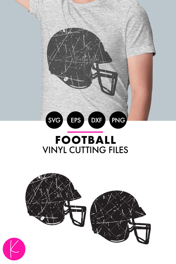 Distressed Football Helmet SVG File | Kelly Lollar Designs