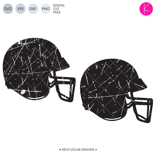 Distressed Football Helmet SVG File | Kelly Lollar Designs