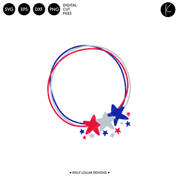 Doodle Star Frame | SVG DXF EPS PNG Cut Files - Kelly Lollar Designs