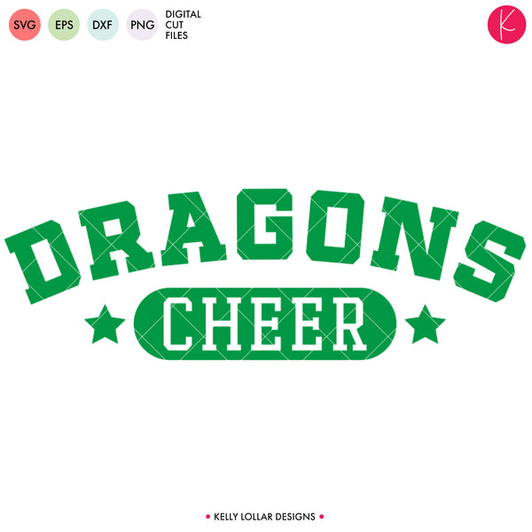 Dragons Cheer Bundle | SVG DXF EPS PNG Cut Files - Kelly Lollar Designs
