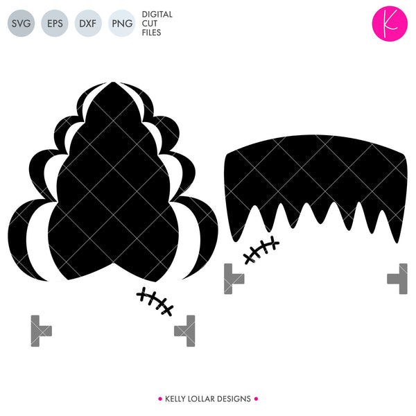 Frankenstein Monster Faces SVG Cut File Set | Kelly Lollar Designs