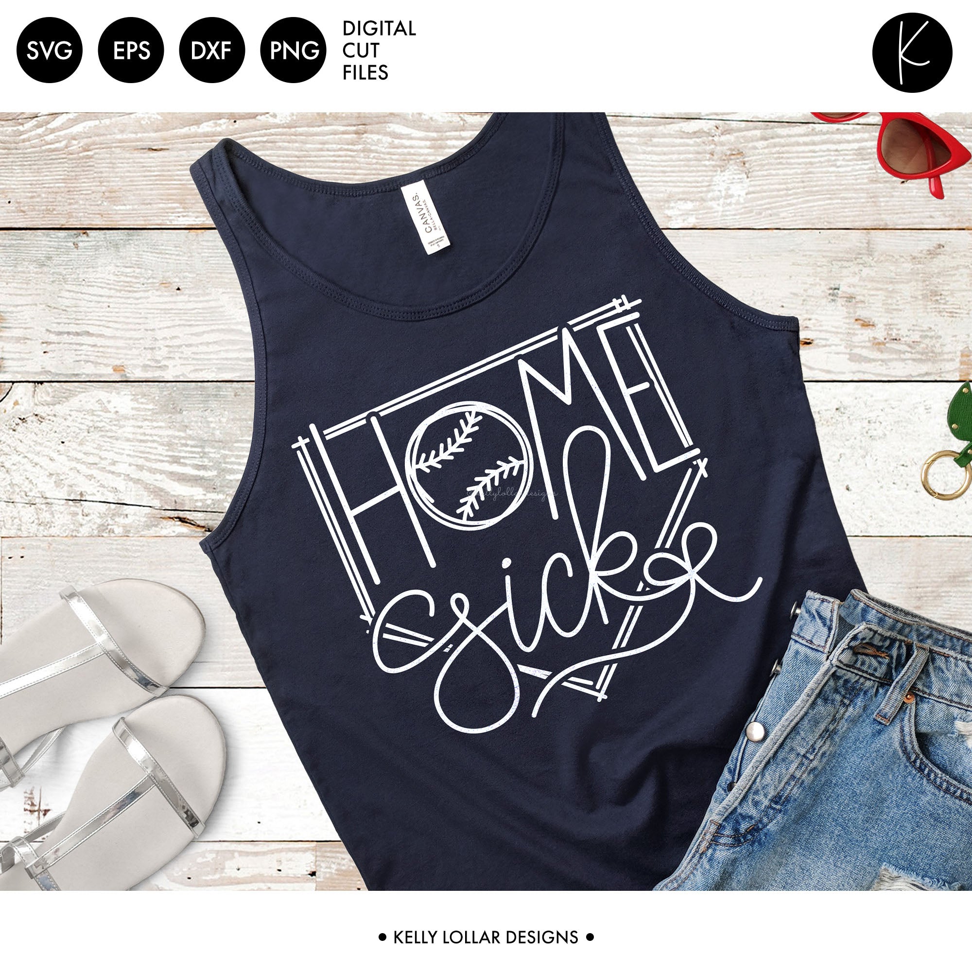 Home Sick Baseball and Softball | SVG DXF EPS PNG Cut Files - Kelly ...