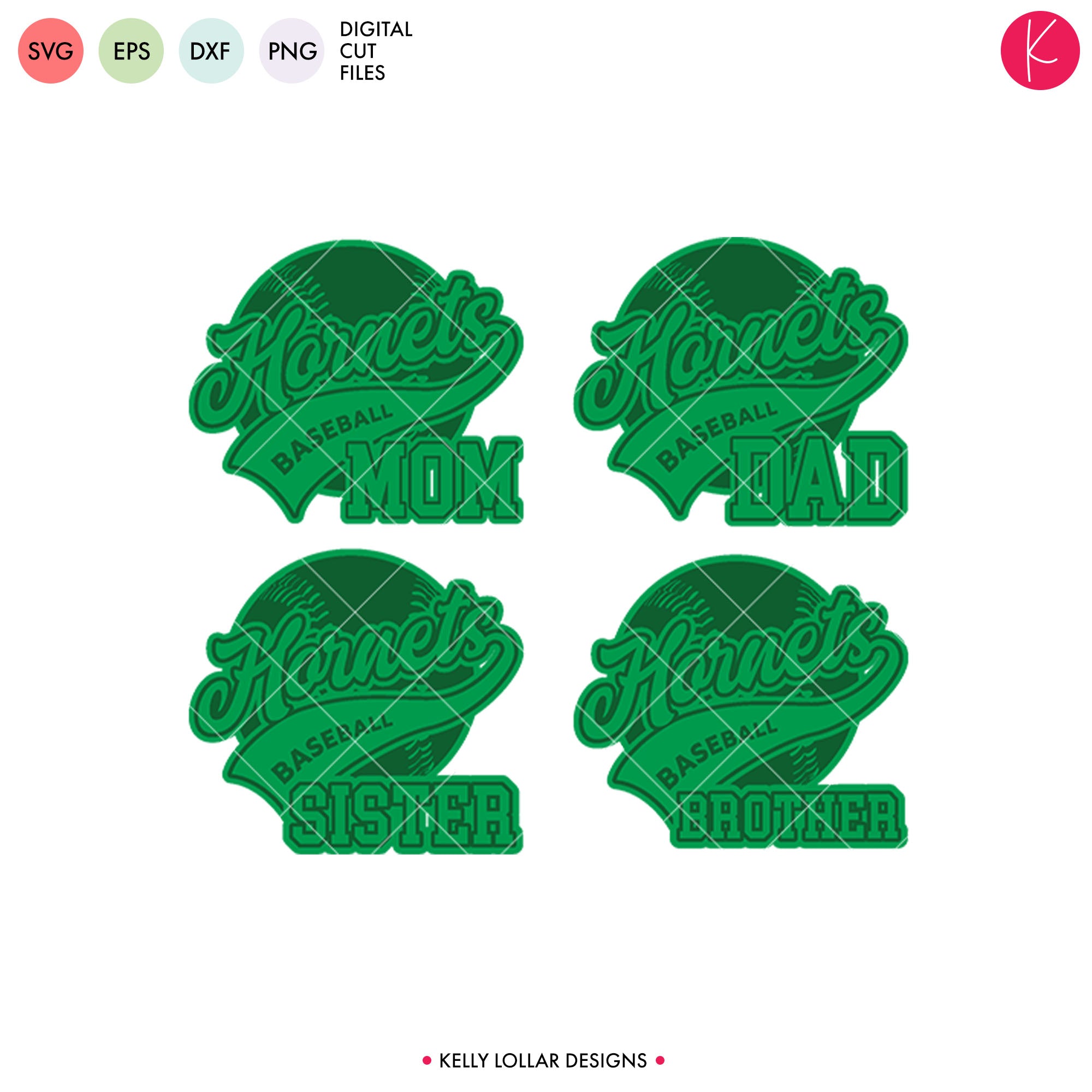 Hornets Baseball & Softball Bundle | SVG DXF EPS PNG Cut Files - Kelly ...