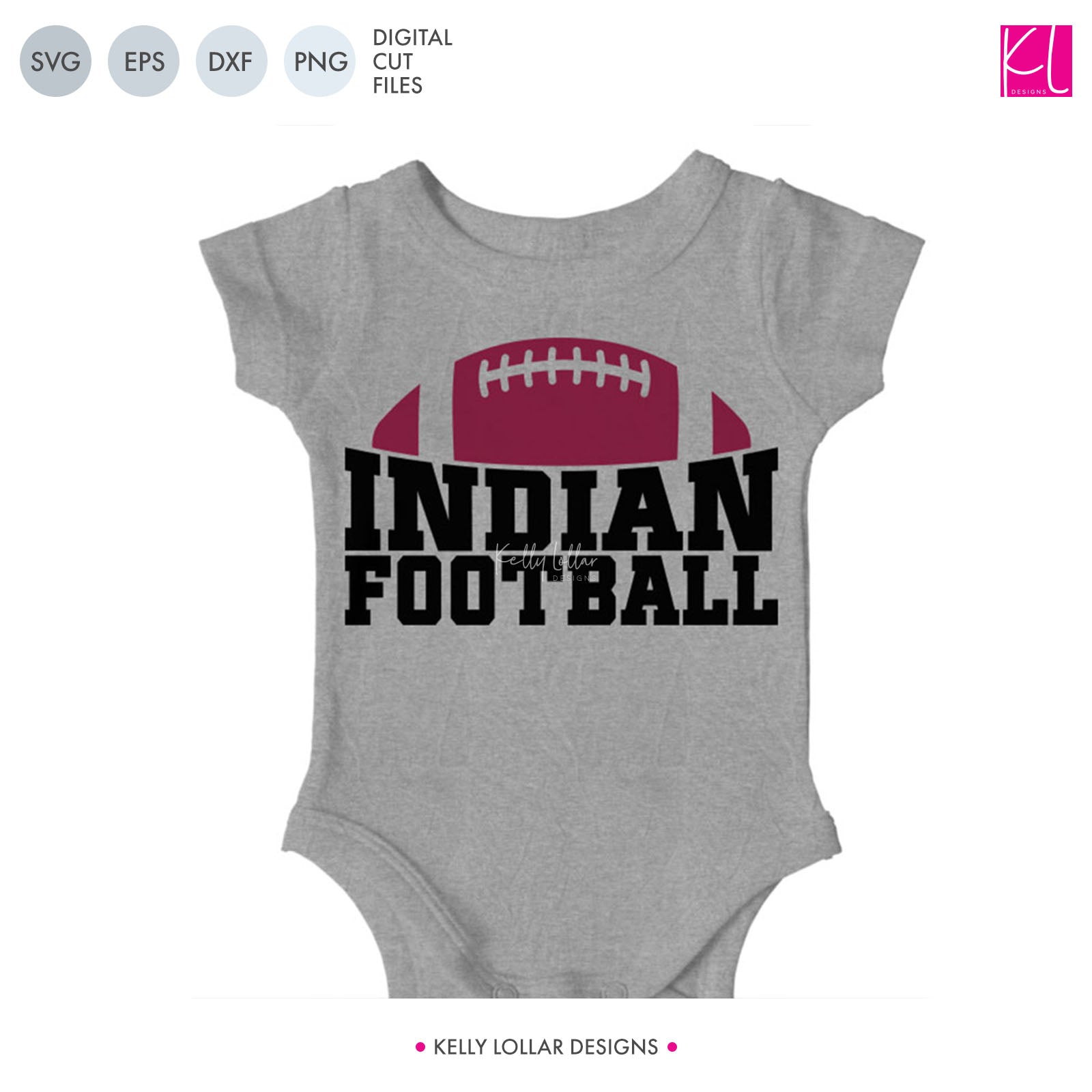 Indians Football Bundle | SVG DXF EPS PNG Cut Files - Kelly Lollar Designs
