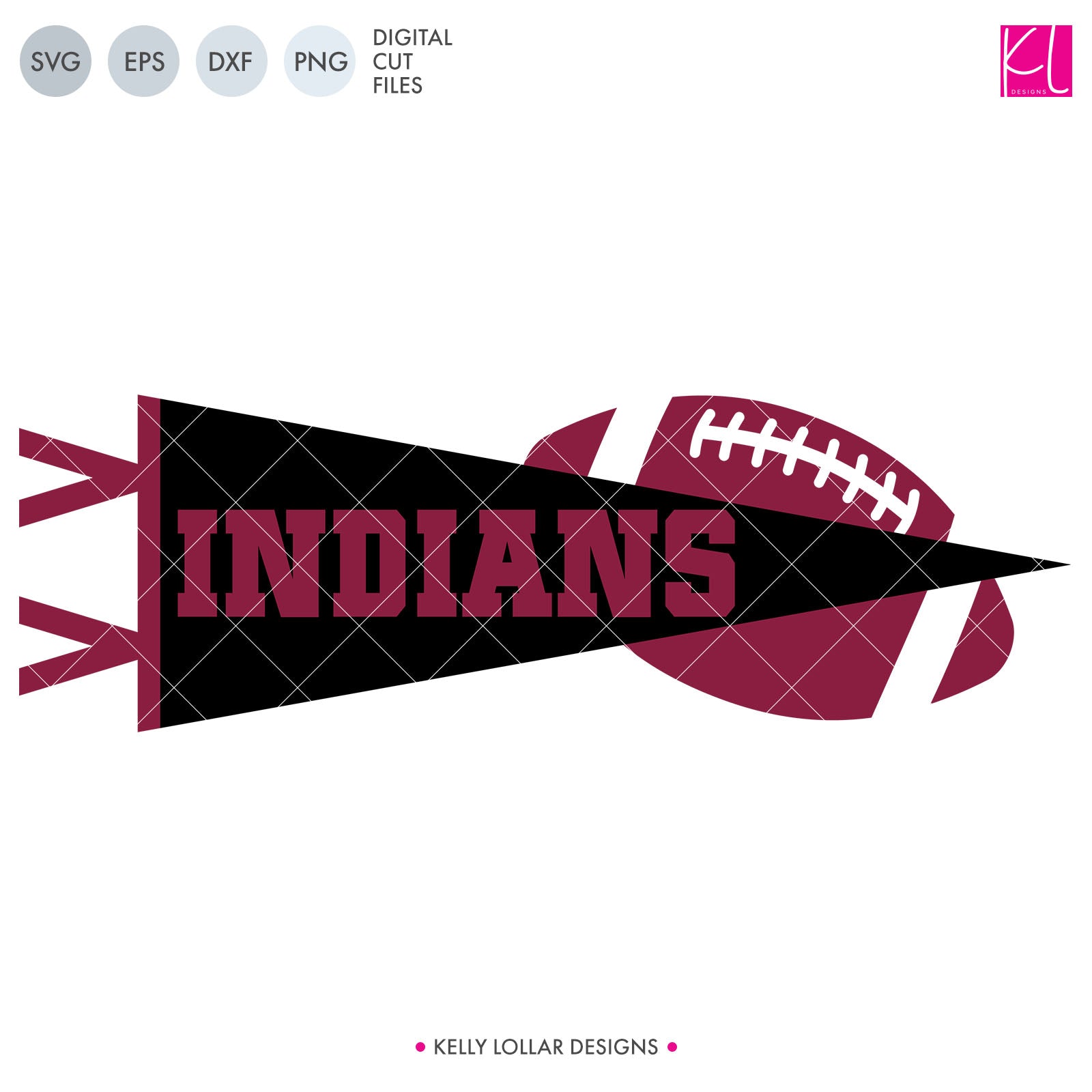 Indians Football Bundle | SVG DXF EPS PNG Cut Files - Kelly Lollar Designs