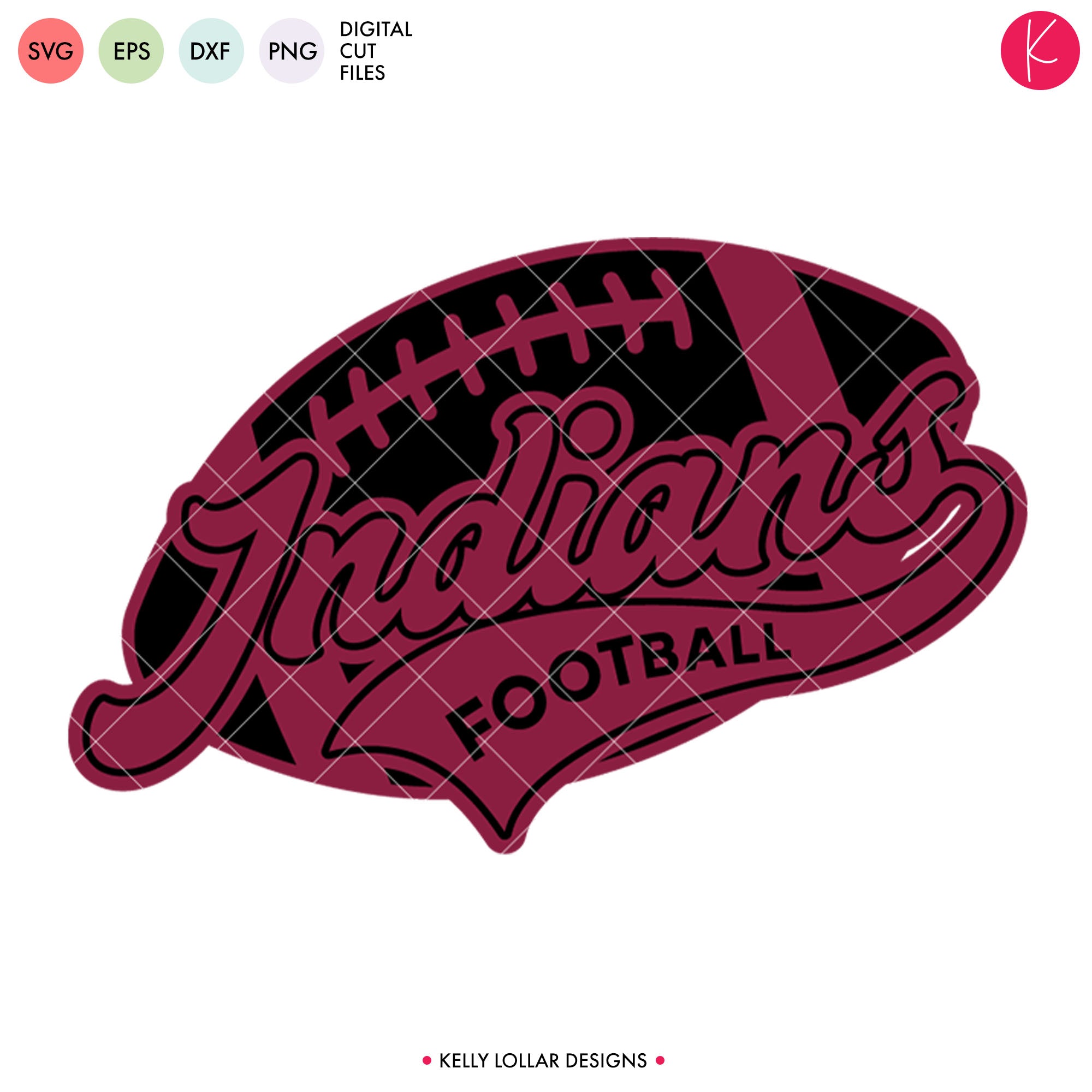 Indians Football Bundle | SVG DXF EPS PNG Cut Files - Kelly Lollar Designs