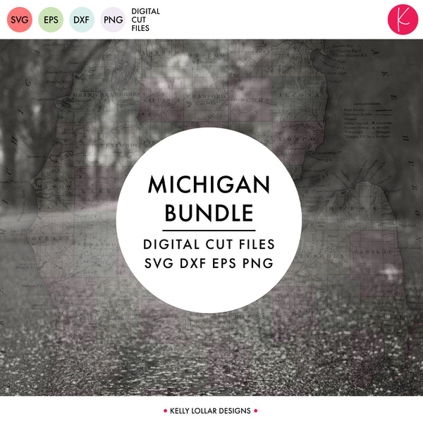 Michigan State Bundle | SVG DXF EPS PNG Cut Files - Kelly Lollar Designs