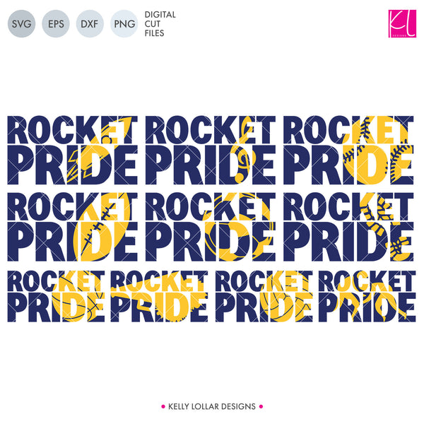 Rockets Mascot Bundle | SVG DXF EPS PNG Cut Files - Kelly Lollar Designs