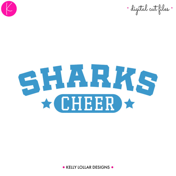 Sharks Cheer Bundle | SVG DXF EPS PNG Cut Files - Kelly Lollar Designs