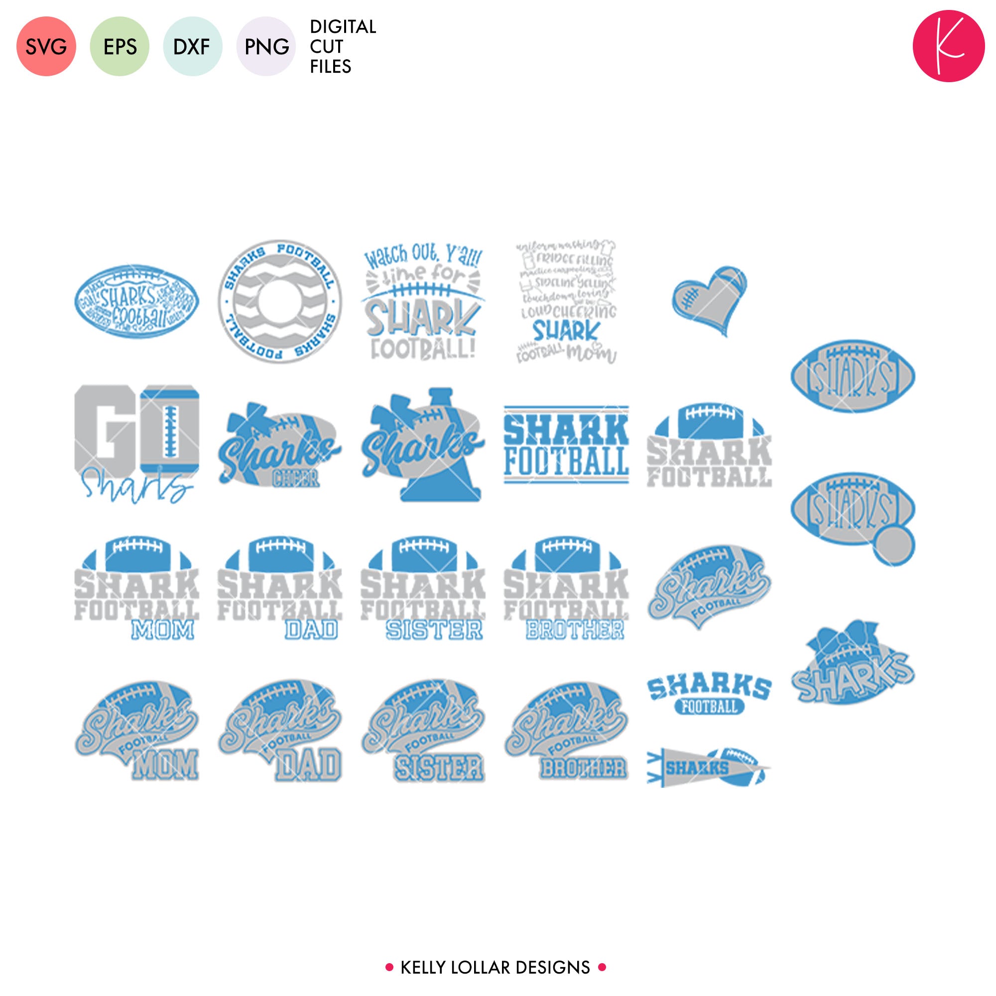 Sharks Everything Spirit Bundle | SVG DXF EPS PNG Cut Files - Kelly ...