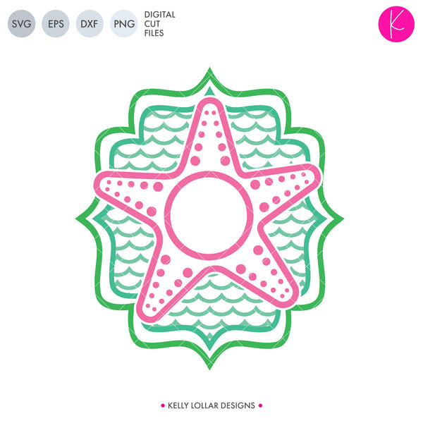 Starfish Monogram Frame SVG File | Kelly Lollar Designs