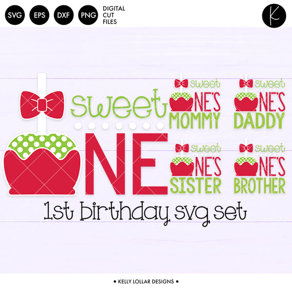 Sweet One First Birthday Set | SVG DXF EPS PNG Cut Files - Kelly Lollar ...