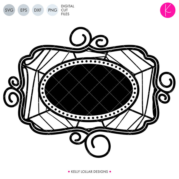 Spider Wed Oval Monogram SVG Cut Files | Kelly Lollar Designs