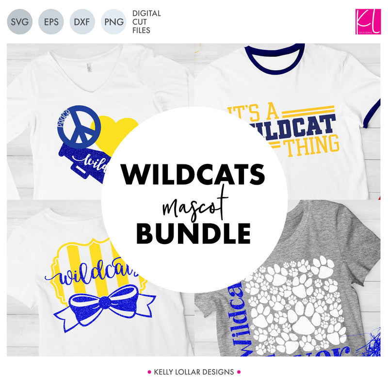 Wildcats Mascot Bundle | SVG DXF EPS PNG Cut Files - Kelly Lollar Designs