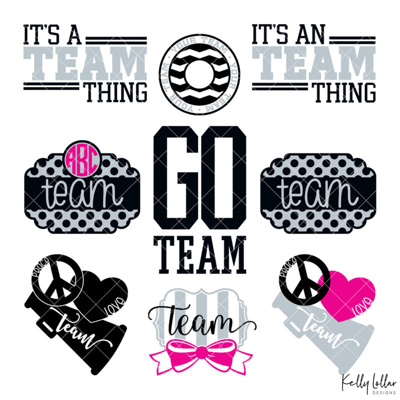 Customizable Team SVG Bundle | Kelly Lollar Designs
